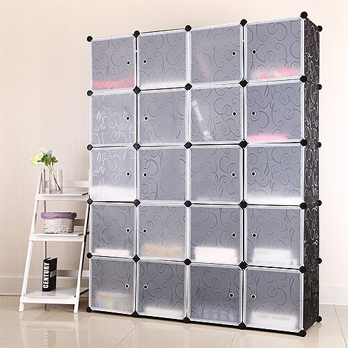 5 Layers 20 Doors Modern Storage Box Plastic Wardr... – Grandado