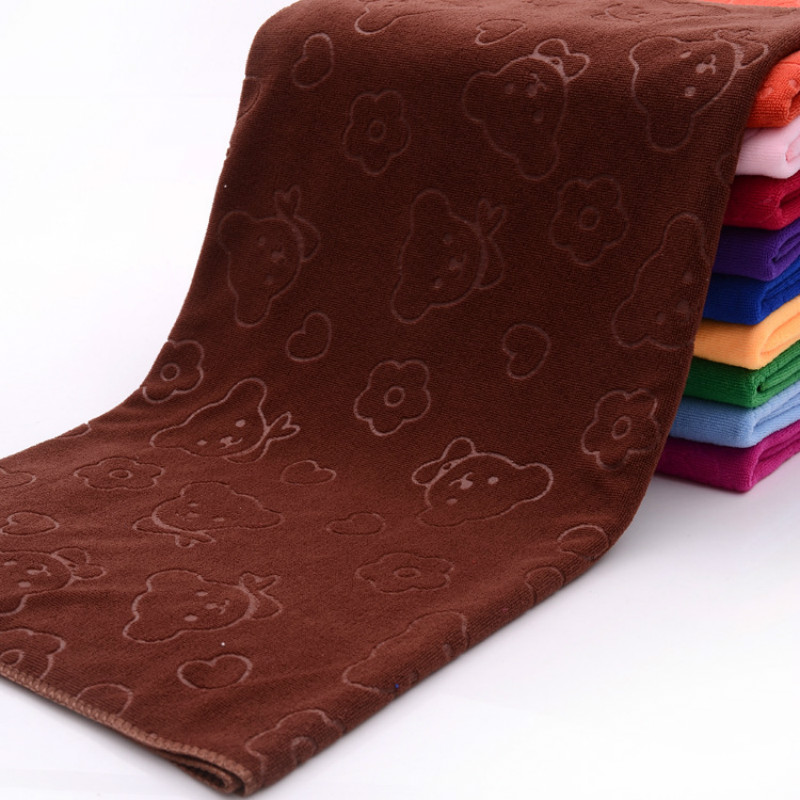30x70cm Soft Microfiber Rose Bear Embossed Towel D... – Vicedeal