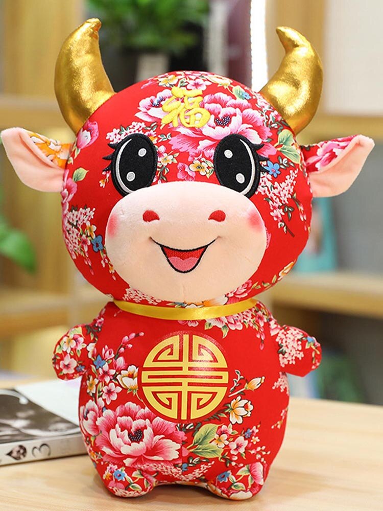 Cute Mascot Doll Cartoon Ox Chinese Year Decoratio... – Grandado