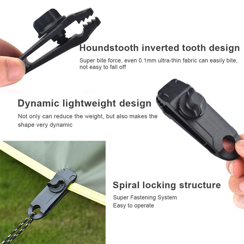 10pcs tent hike tarp clips Durable Premium Lock Gr... – Grandado