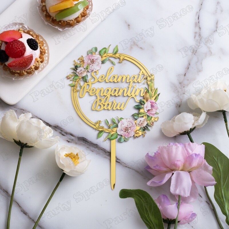 Acryl Selamat Pengantin Baru Cake Topper Gelukkig ... – Vicedeal