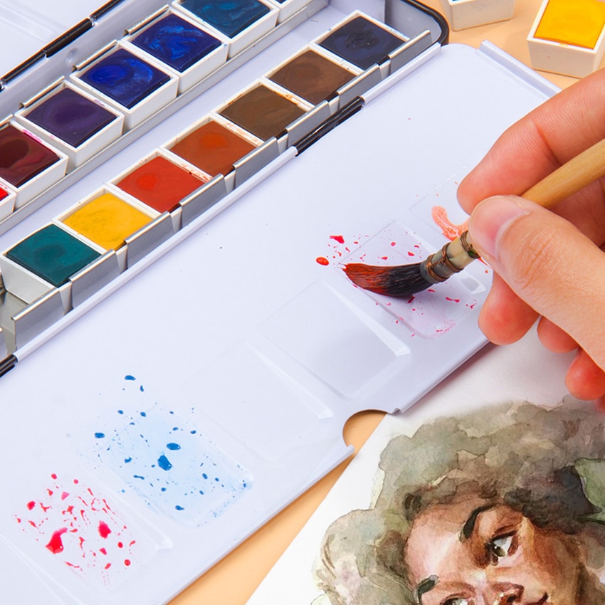 SeamiArt 12/24Color Solid Watercolor Pan Paint Set... – Vicedeal