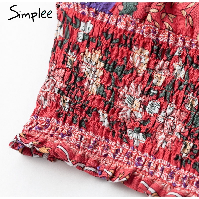 Simplee Floral print 2 pieces women summer dress r... – Grandado