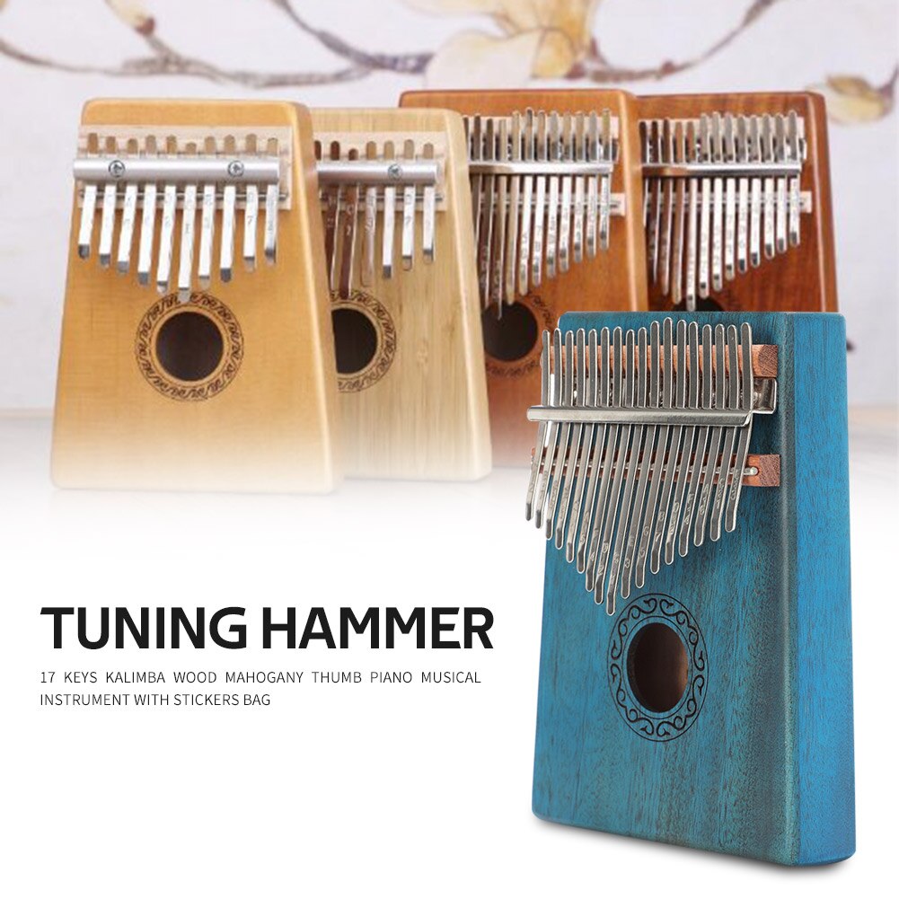 17 Keys Thumb Piano Wood Kalimba Musical Mahogany ... – Grandado