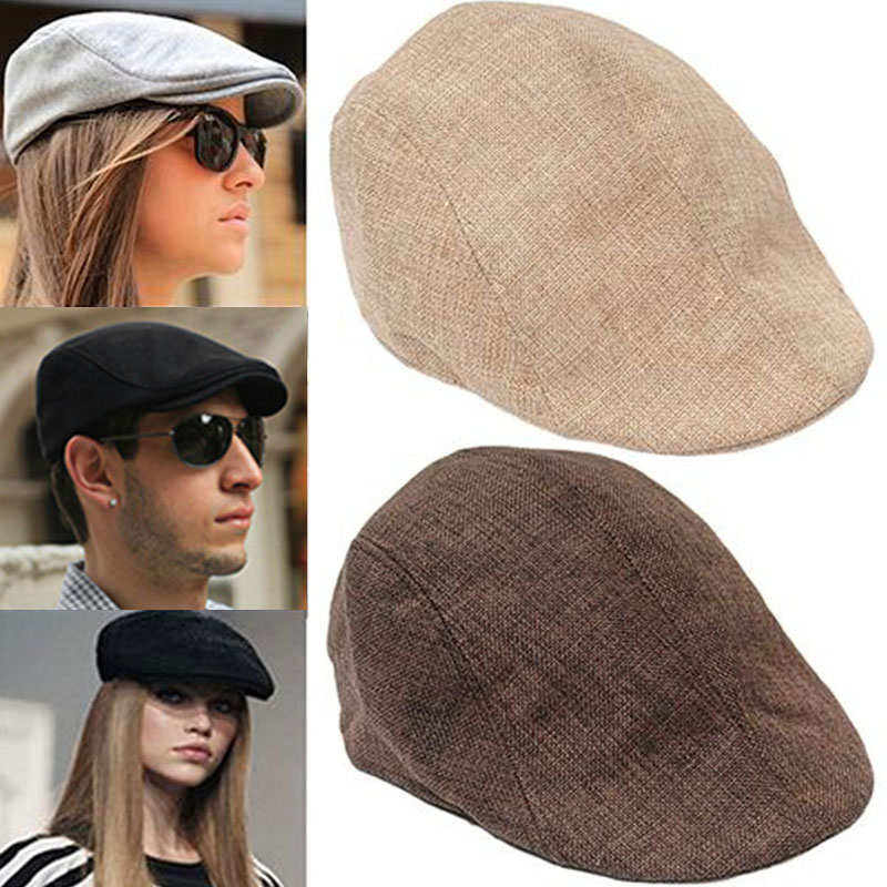 Men Berets Cap British Style Autumn Summer Linen H... – Grandado