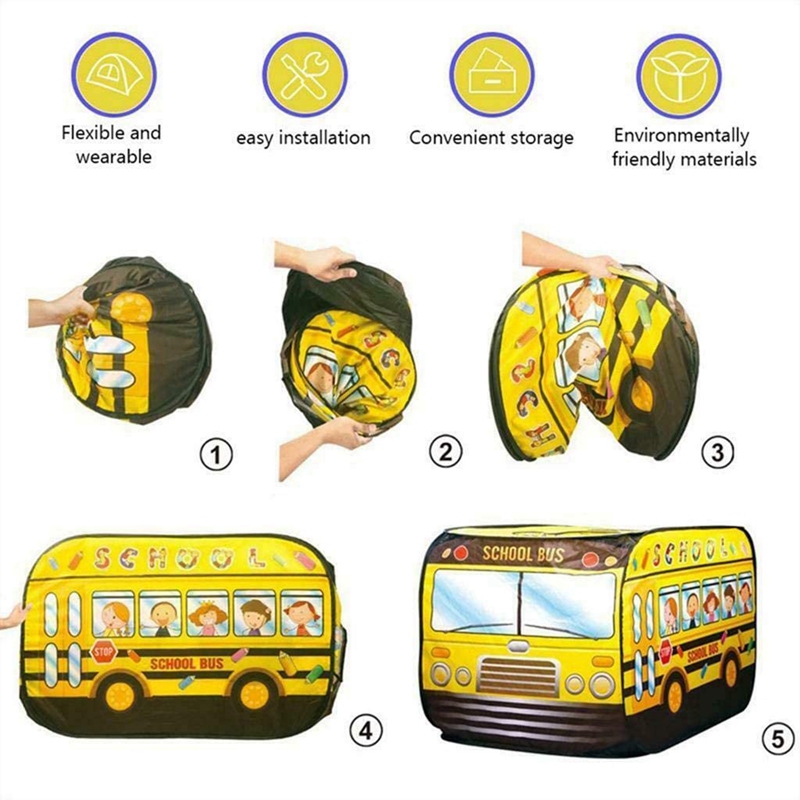 School Bus Kids Play Tent - Kids Foldable, Quick S... – Grandado