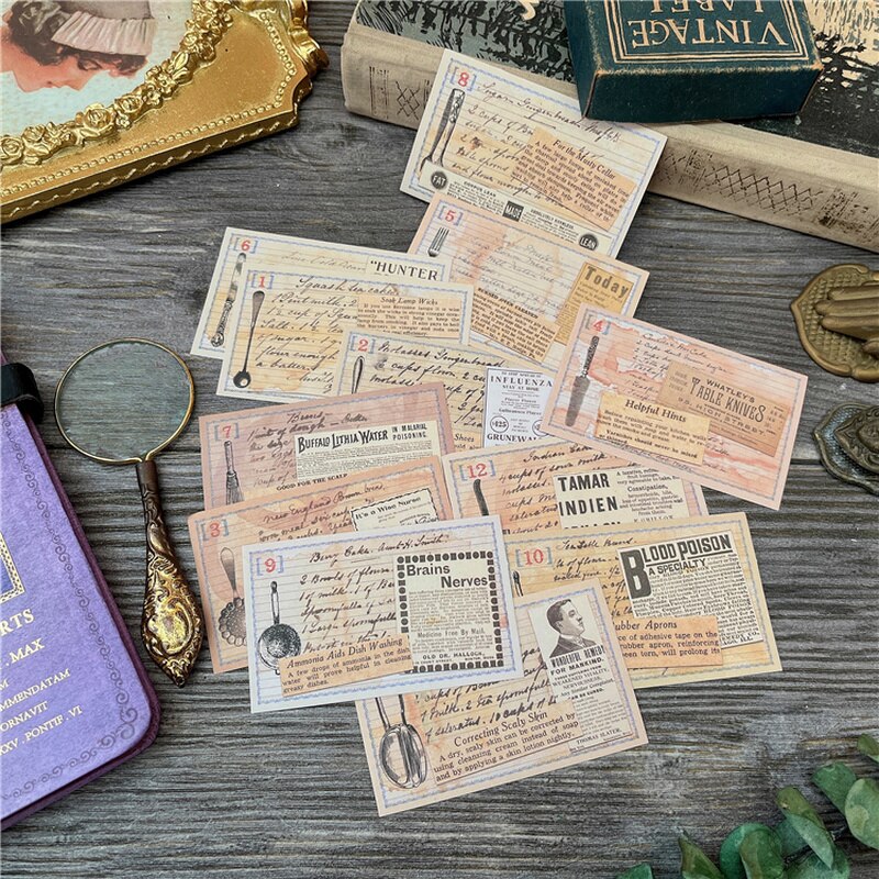 12Pcs Vintage Letter Sticker Junk Journal Ephemera... – Grandado