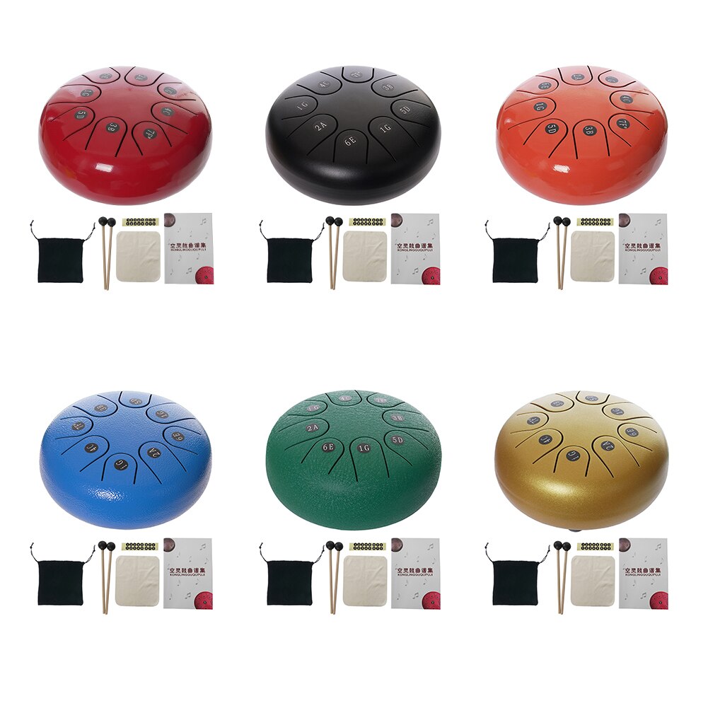 6 Inch Mini Drum 8 Tone Steel Tongue Drum Percussi... – Grandado