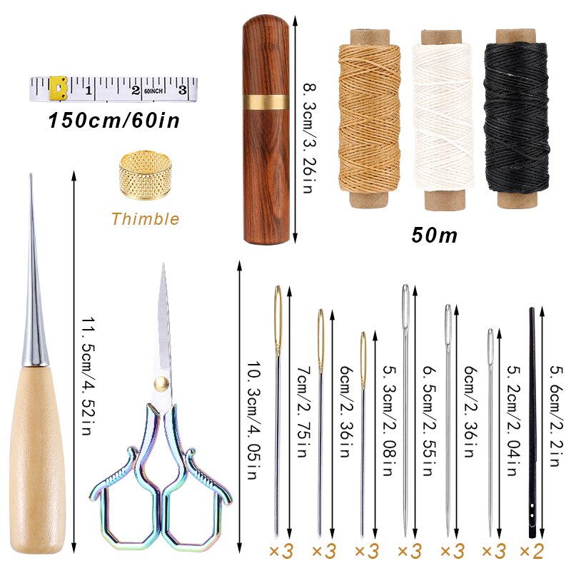 MIUSIE Leather Sewing Kit With Tailor Scissros Lea... – Vicedeal