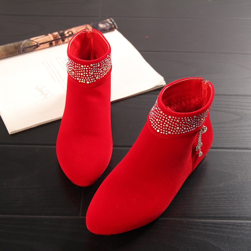 plus cotton zipper red drilling flat comfortable b... – Grandado