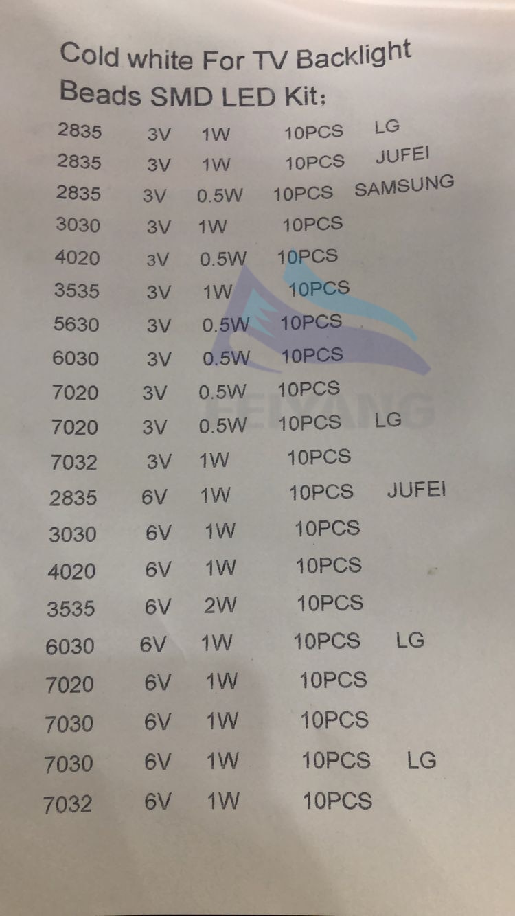 20 Waarden * 10Pcs = 200Pcs 1W/0.5W Smd Led Kit 3V... – Vicedeal