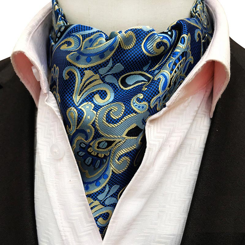 Men's Vintage Paisley Floral Formal Cravat Ascot T... – Grandado