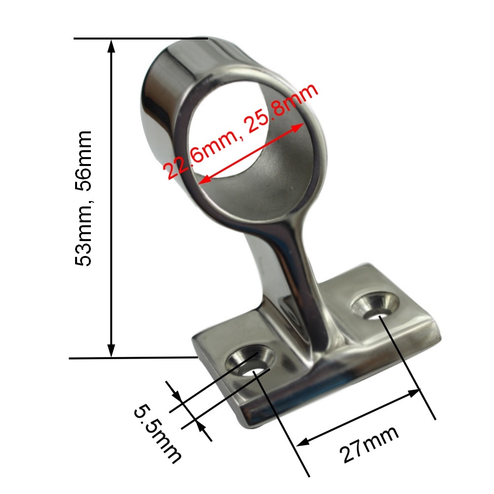 Stainless Steel 316 Center Stanchion Bracket 7/8 i... – Vicedeal