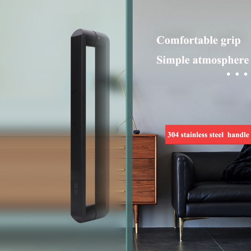 Glass door handle black 304 stainless steel shower... – Vicedeal