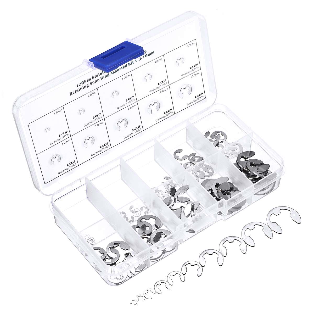 120pcs stainless steel E-type Open Circlip Collar ... – Grandado