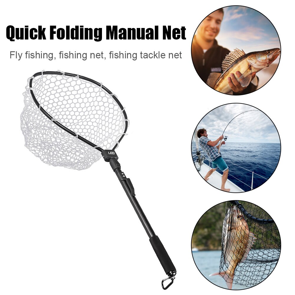 Outdoor Fly Fishing Net Mesh Aluminum Alloy Handle... – Grandado