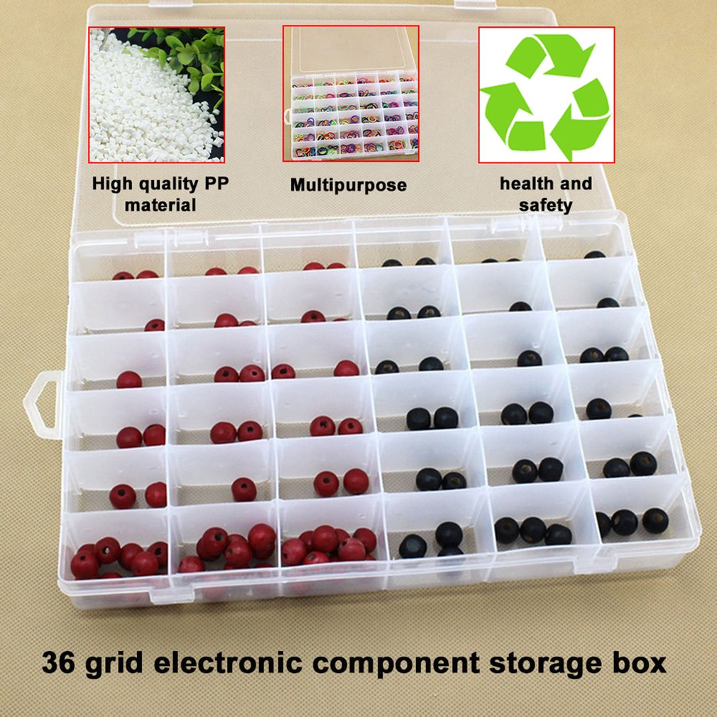 36 Grids Compartment Plastic Storage Box Jewelry E... – Grandado