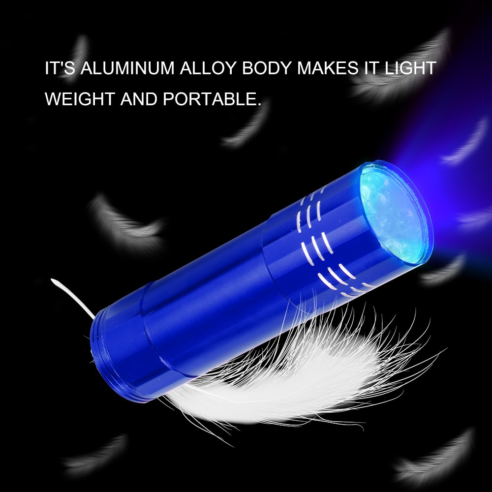 Super Mini Aluminum UV Light Torch 9 LED Flashligh... – Vicedeal