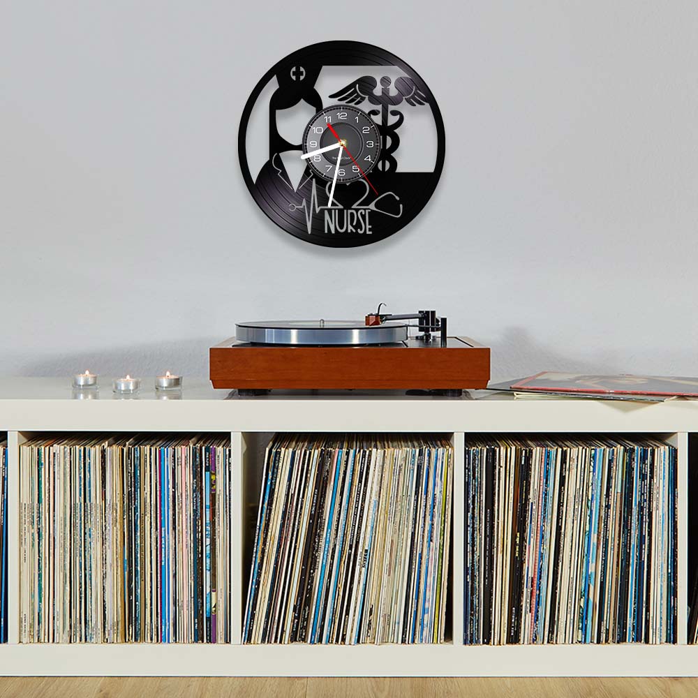 Reloj de pared con disco musical de vinilo para mé... – Grandado