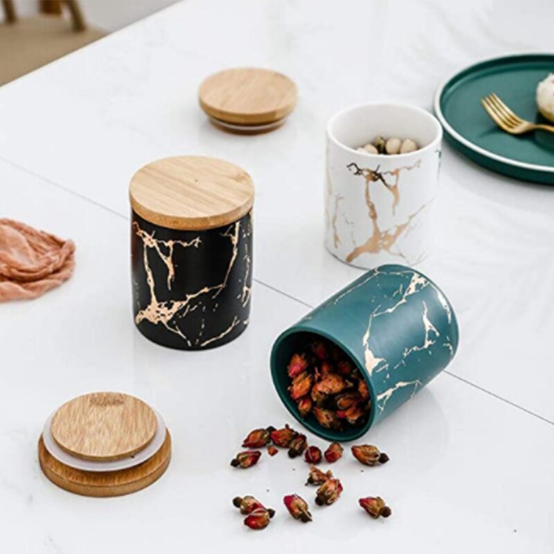 Tea Tins Storage Can Set Containers with Wood Lid ... – Grandado