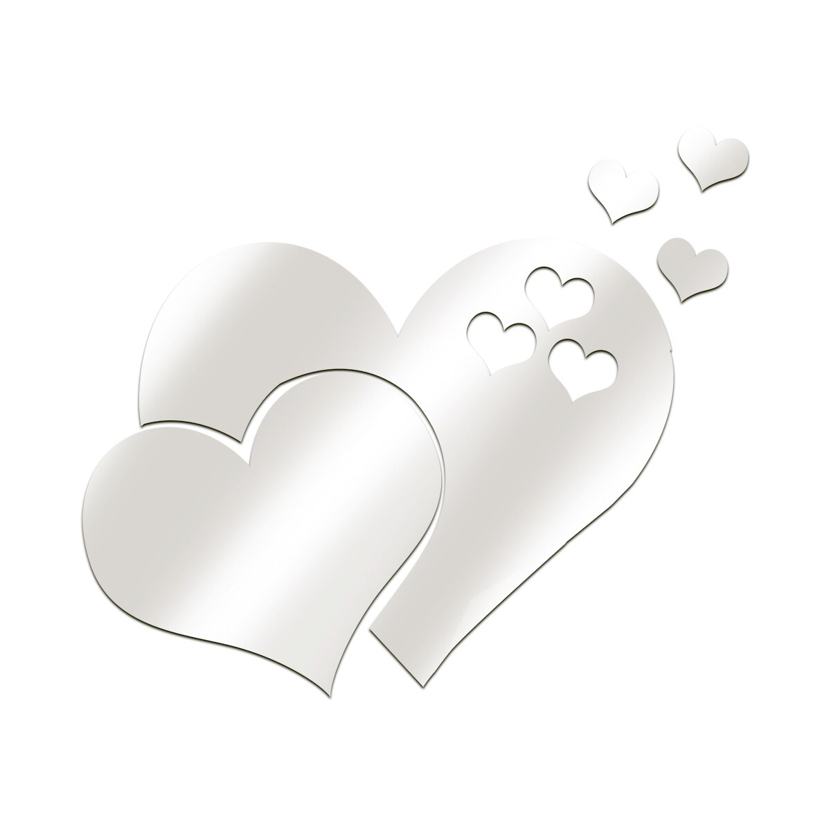 3D Heart-Shaped Acrylic Wall Stickers Self-Adhesiv... – Grandado