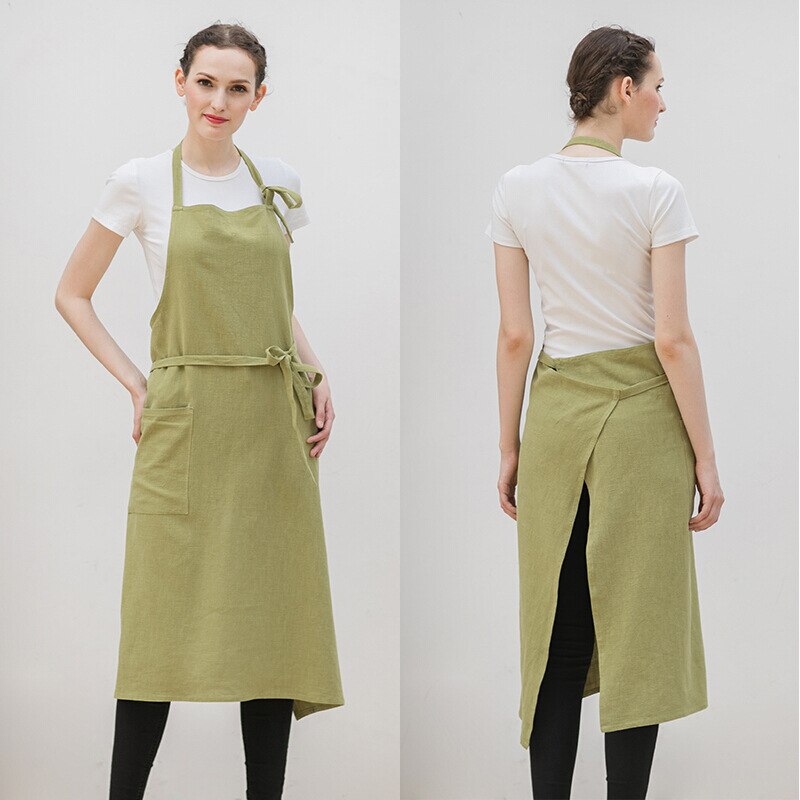Cotton linen aprons for woman unisex women man kit... – Grandado
