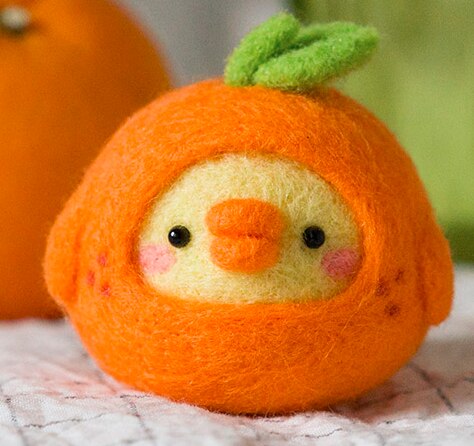 chick wool needlepoint kit wool felt needle feltin... – Grandado