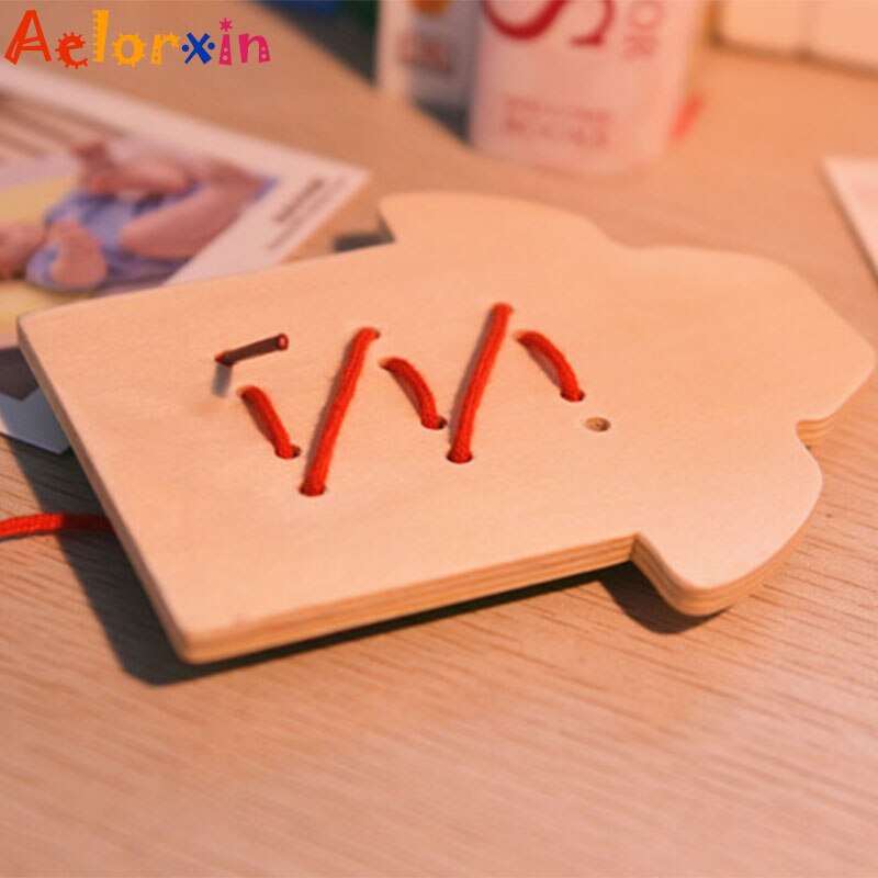 Wooden Toys Threading Seam Button Board Beaded Blo... – Vicedeal