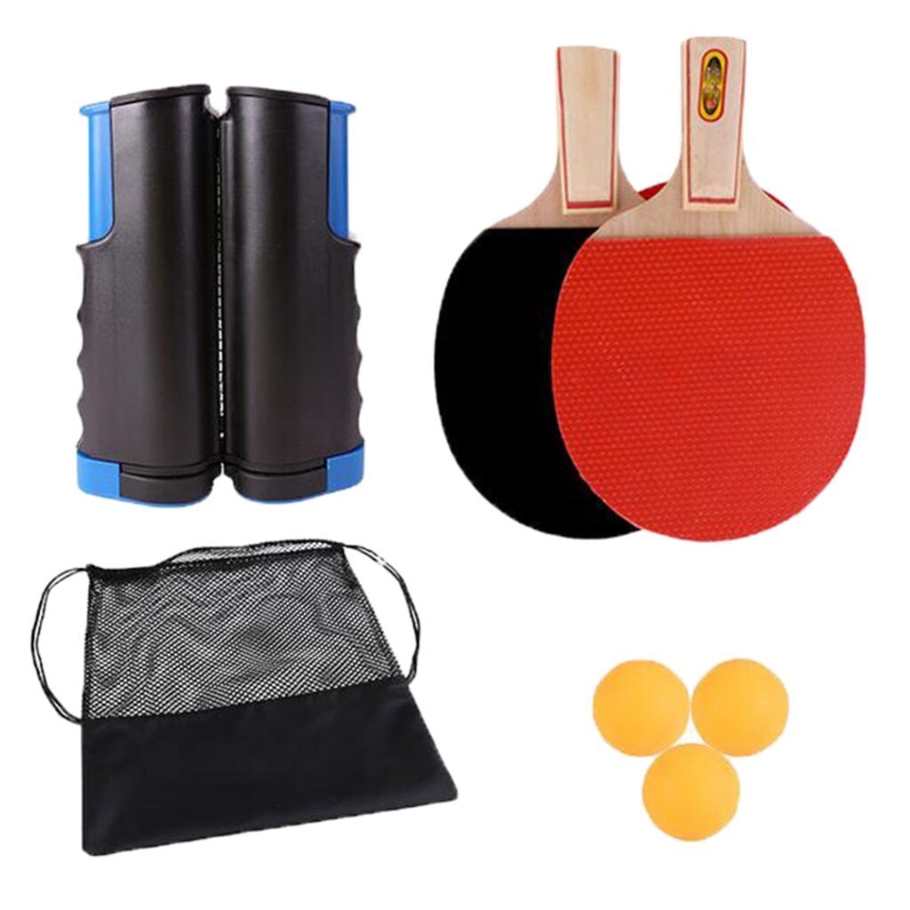 Table Tennis Set 2 Paddle Bats 3 Balls Net Rack St... – Grandado