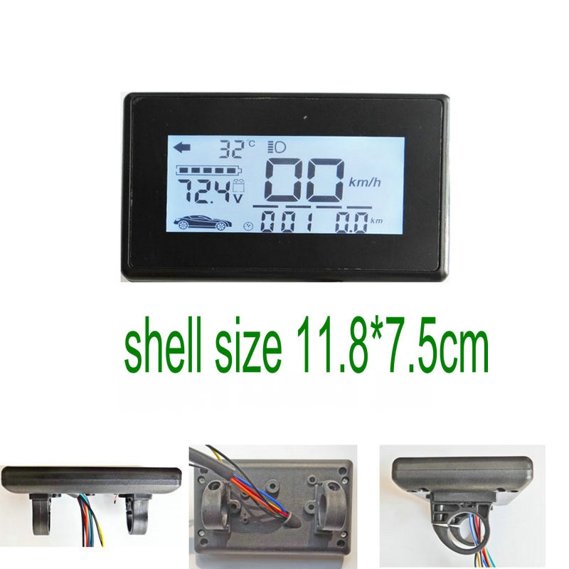 electric bike speedometer colored white blue LCD d... – Vicedeal