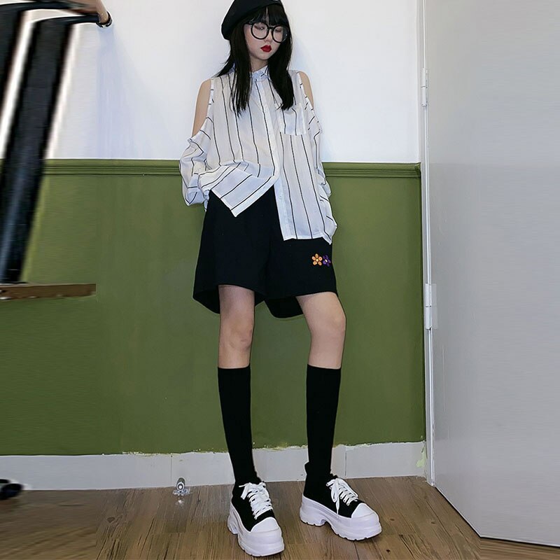 XITAO Irregular Off Shoulder Top Striped Blouse Wo... – Vicedeal