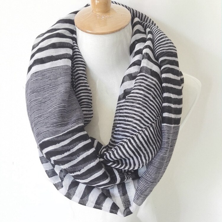 Winter Chunky Infinity Scarf Men Navy Striped Snoo... – Vicedeal