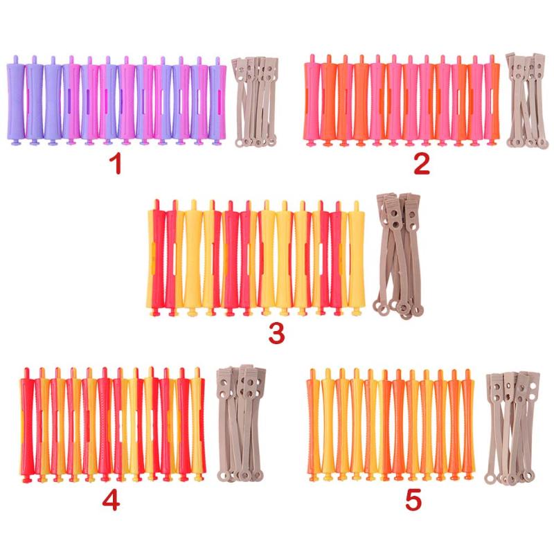 12pcs/set Perm Bar Set Rubber Band Hair Roller Hai... – Grandado