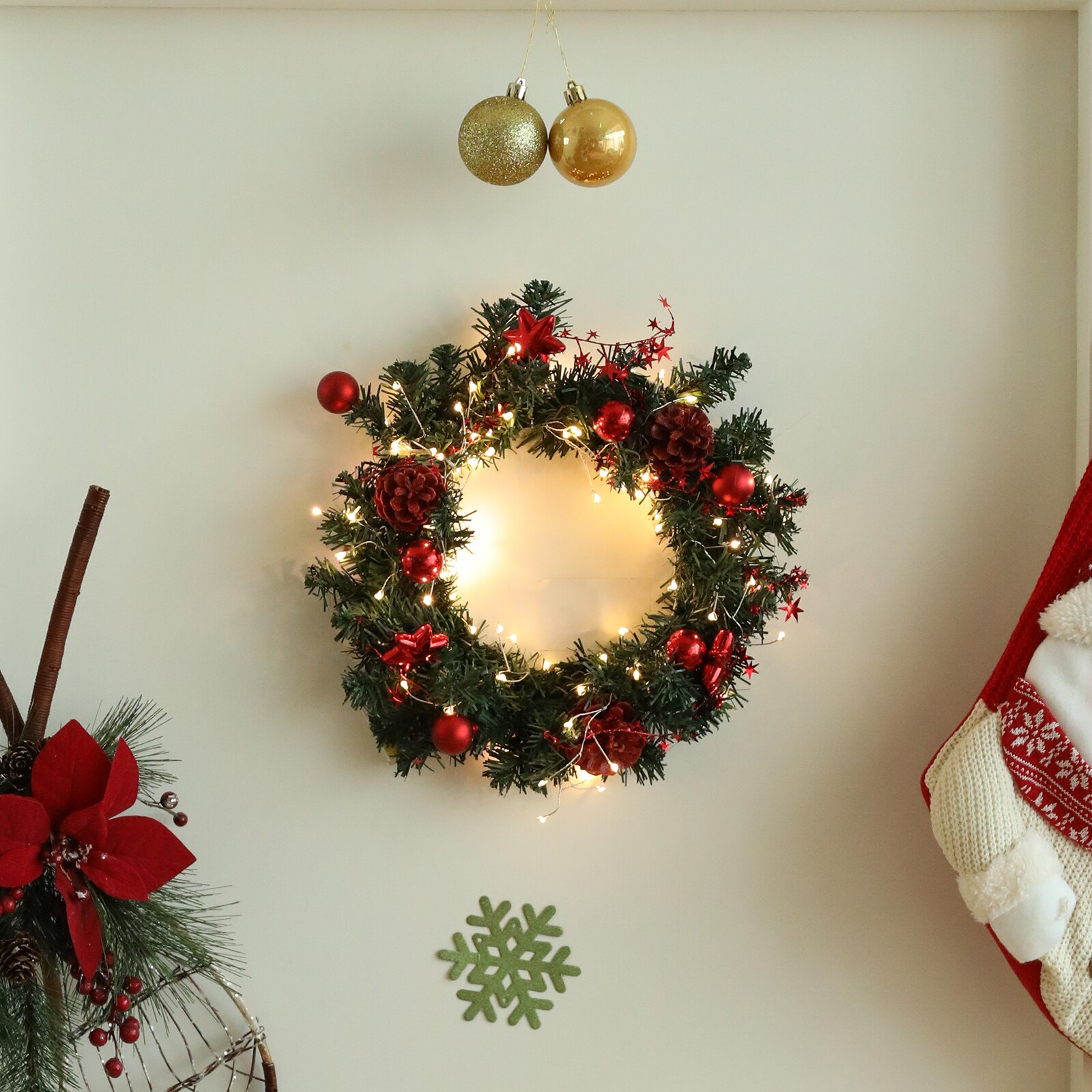 Christmas Wreath Light 12 Inch Battery Operated 50... – Grandado