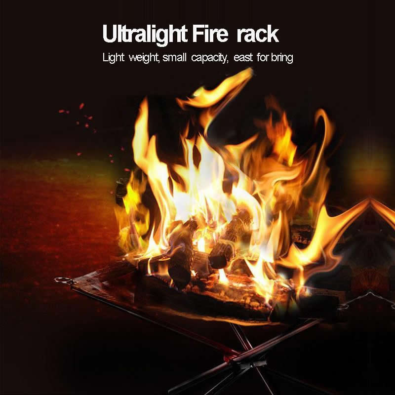 Outdoor Fire Burn Pit Stand Portable Camping Solid... – Grandado