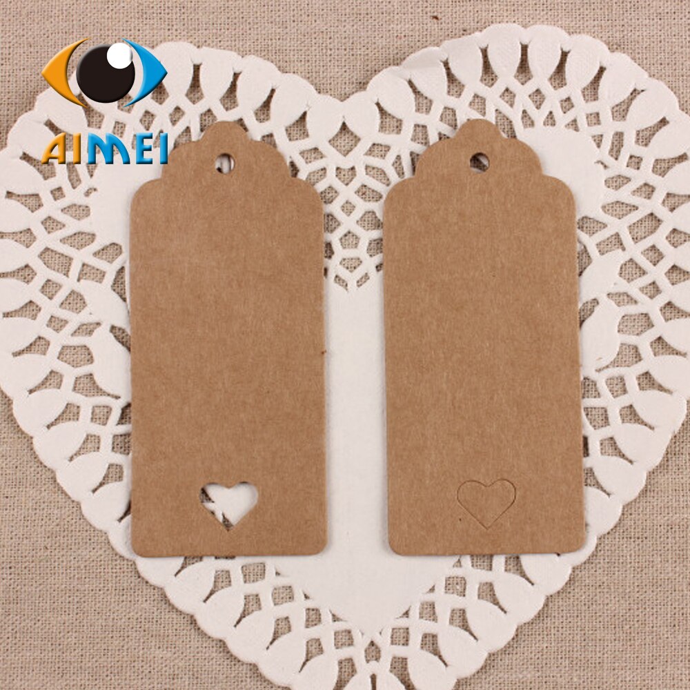 4X9Cm Kraft Papier Tags Met Liefde Hart Hollow Bla... – Grandado