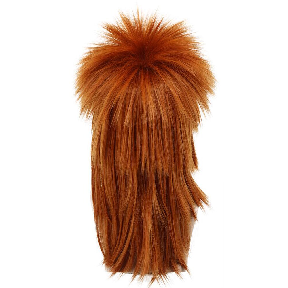 Fgywigs Heren Oranje Lange Rechte Haar Retro 70S 8... – Vicedeal
