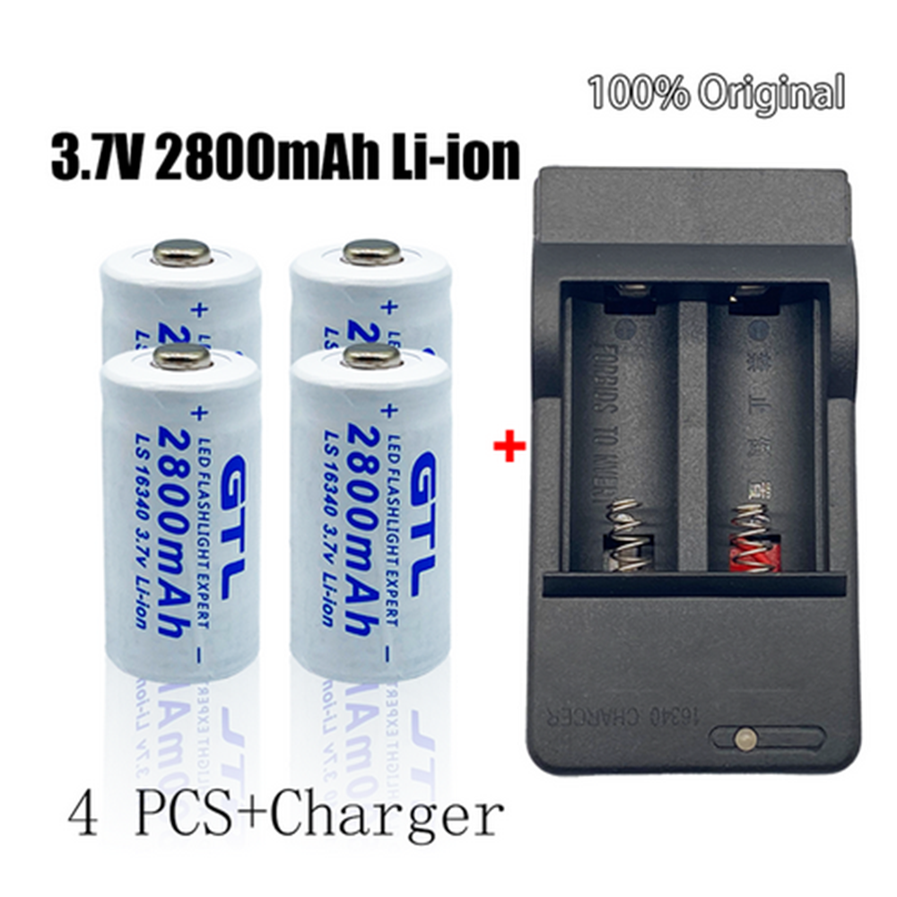 CR123A RCR 123 ICR 16340 Battery 2800mAh 3.7V Li-i... – Grandado