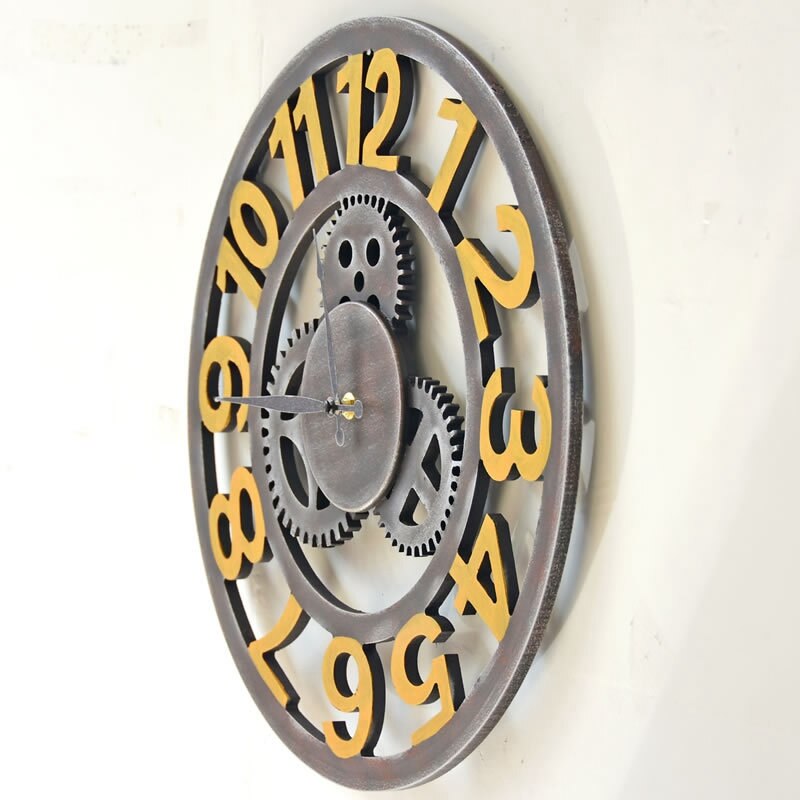 Vintage Roman Clock Retro European Gear Wall Clock... – Grandado