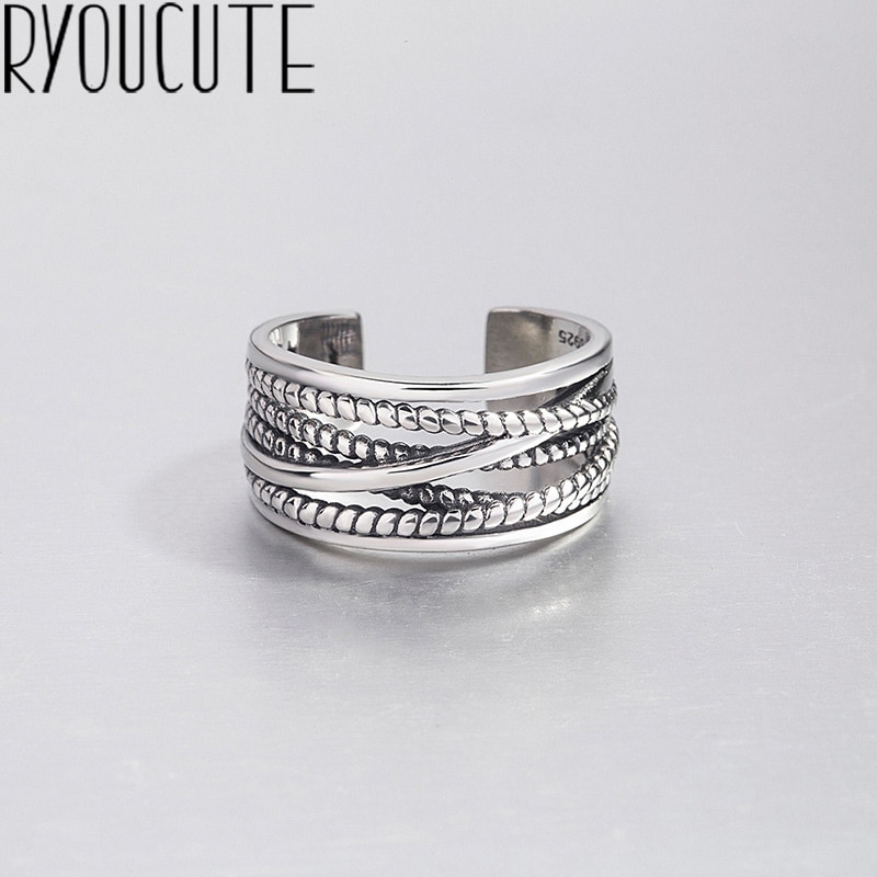 Bijoux Real Silver Color Multilayer Ring for Women... – Grandado