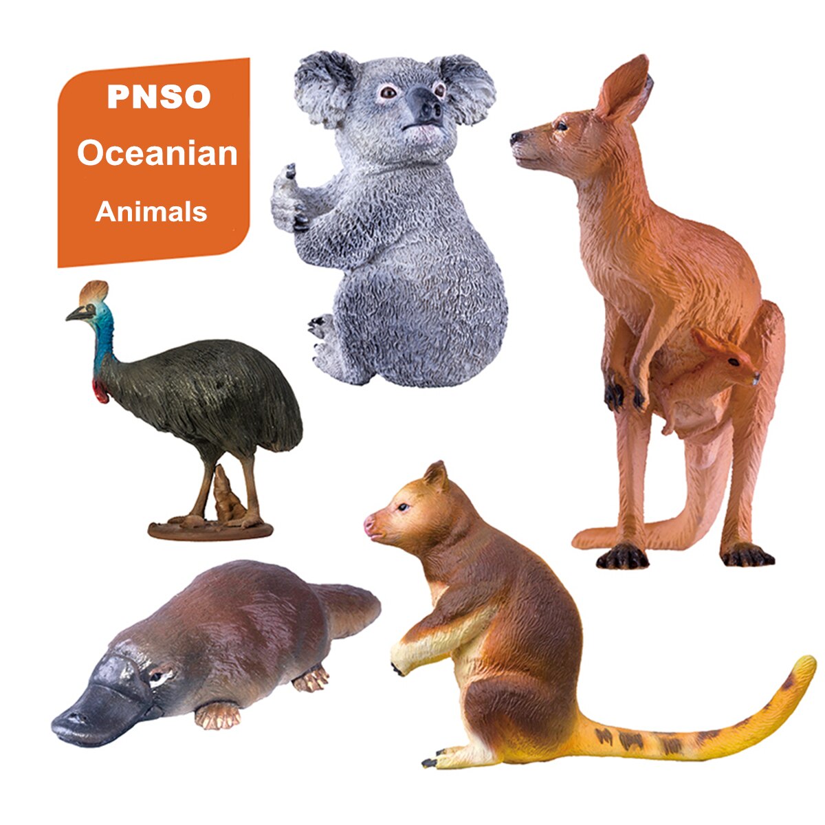PNSO 5Pcs Oceanian Animals Model Kangaroo Koala Pl... – Grandado
