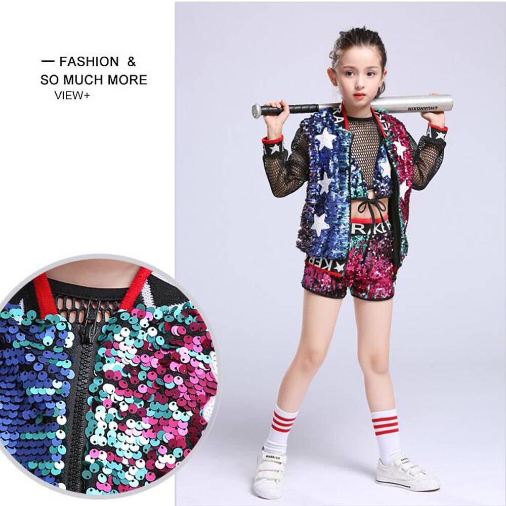 Girls Ballroom Sequined Modern Jazz Hip Hop Dance ... – Grandado