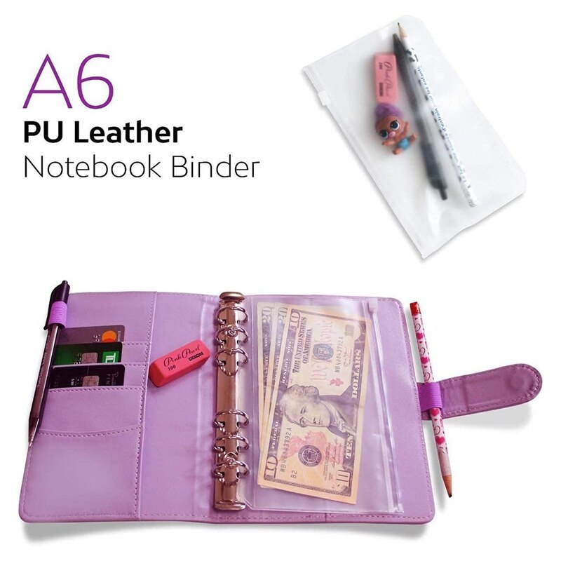 3 Pcs A6 PU Leather Notebook Binder with Magnetic ... – Vicedeal