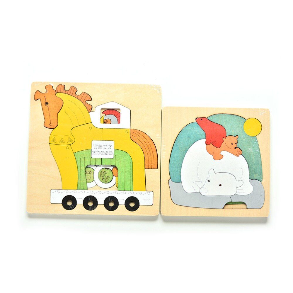 3D Animal Wooden Kids Jigsaw Puzzles Toys With Ani... – Grandado