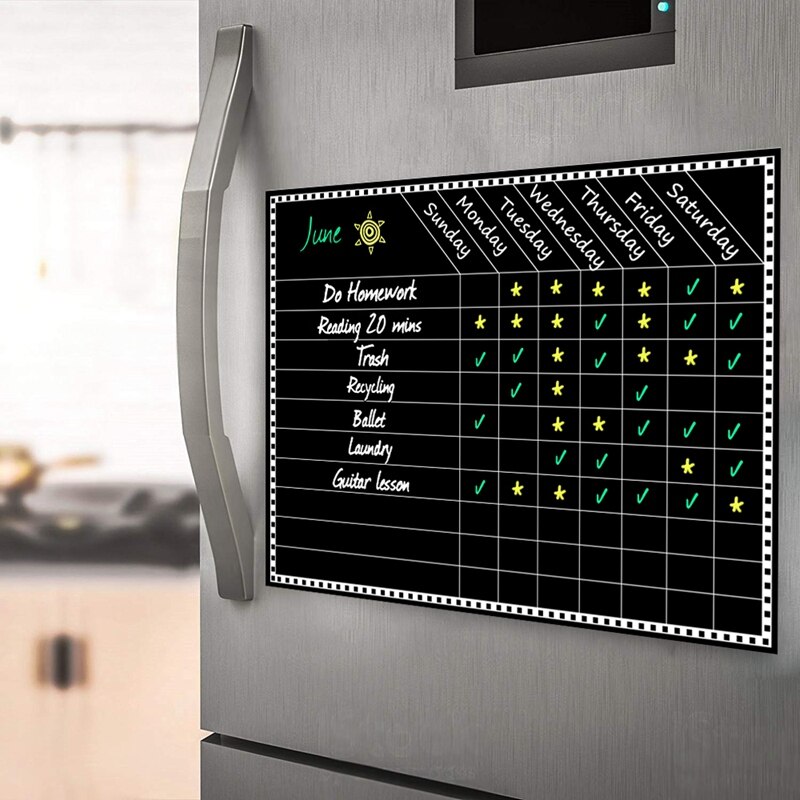 1 Set Black Magnetic Menu Board Weekly Meal Planne... – Grandado