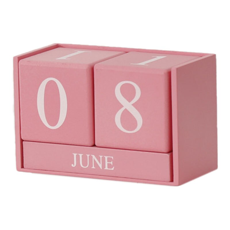 Wooden Perpetual Calendar Wooden Desk Block Calend... – Grandado