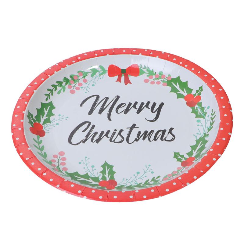 16pcs Merry Christmas Dinner Plates Disposable Pla... – Vicedeal