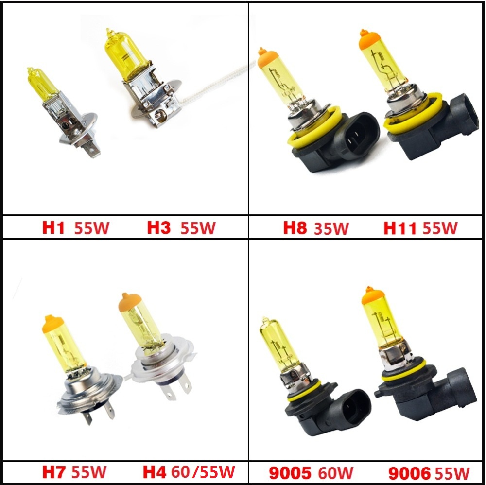 hippcron Car Halogen Bulb 12V 55W 60W Yellow 1 PCS... – Grandado