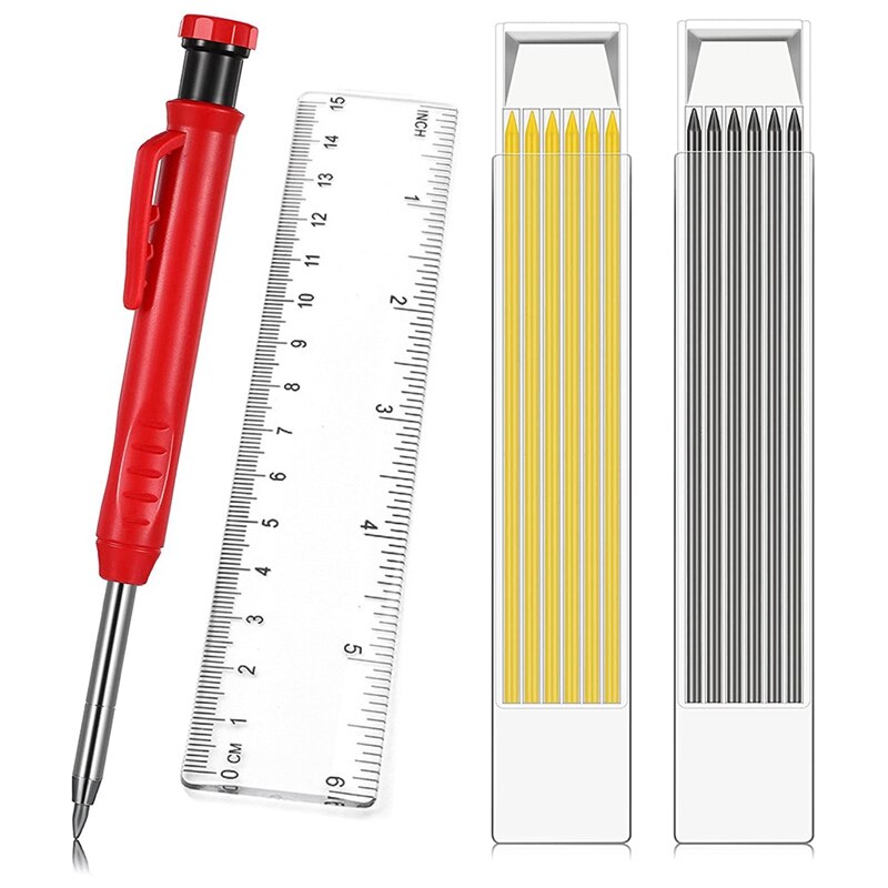 Solid Carpenter Pencil Ruler Set Includes Construc... – Vicedeal