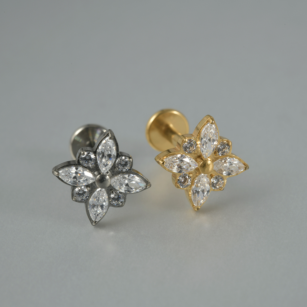 1PC Zircon G23 Solid Titanium Cartilage Earrings S... – Vicedeal